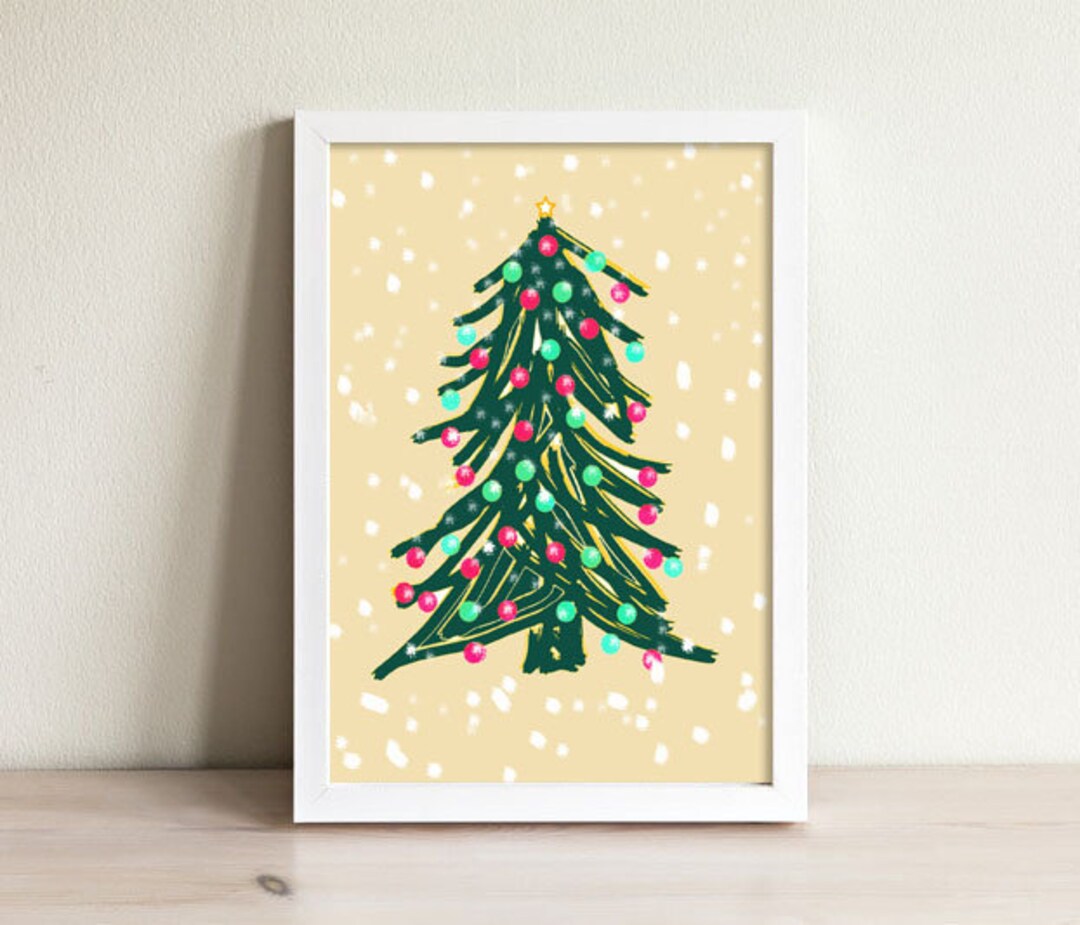 Christmas Tree Illustration Instant Download, Holiday Decor, Christmas ...