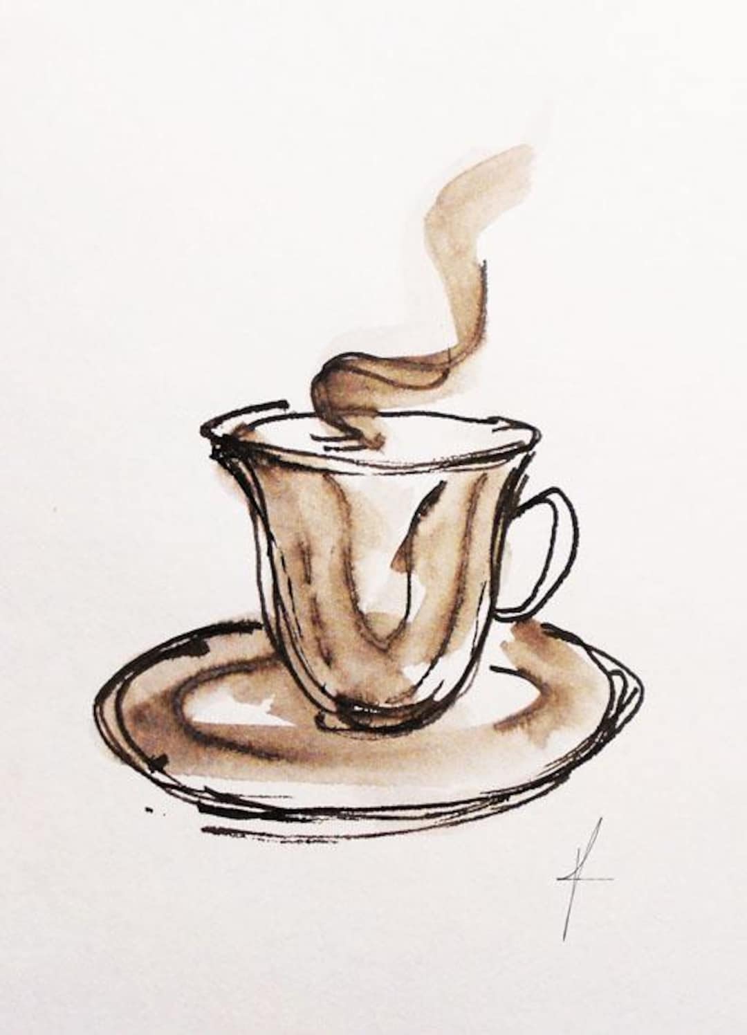 Coffee Cup Illustration Instant Downloadi Printable Modern Tea Cup ...