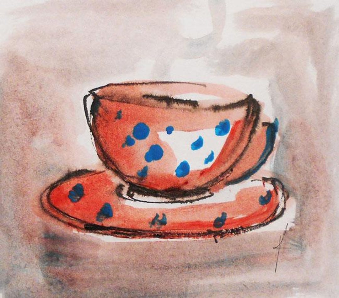 Coffee Cup Illustration Instant Downloadi Printable Modern Tea Cup ...