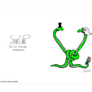 PRINTABLE Wedding Card (snake Wedding), 5" X 7", Original Illustration ...