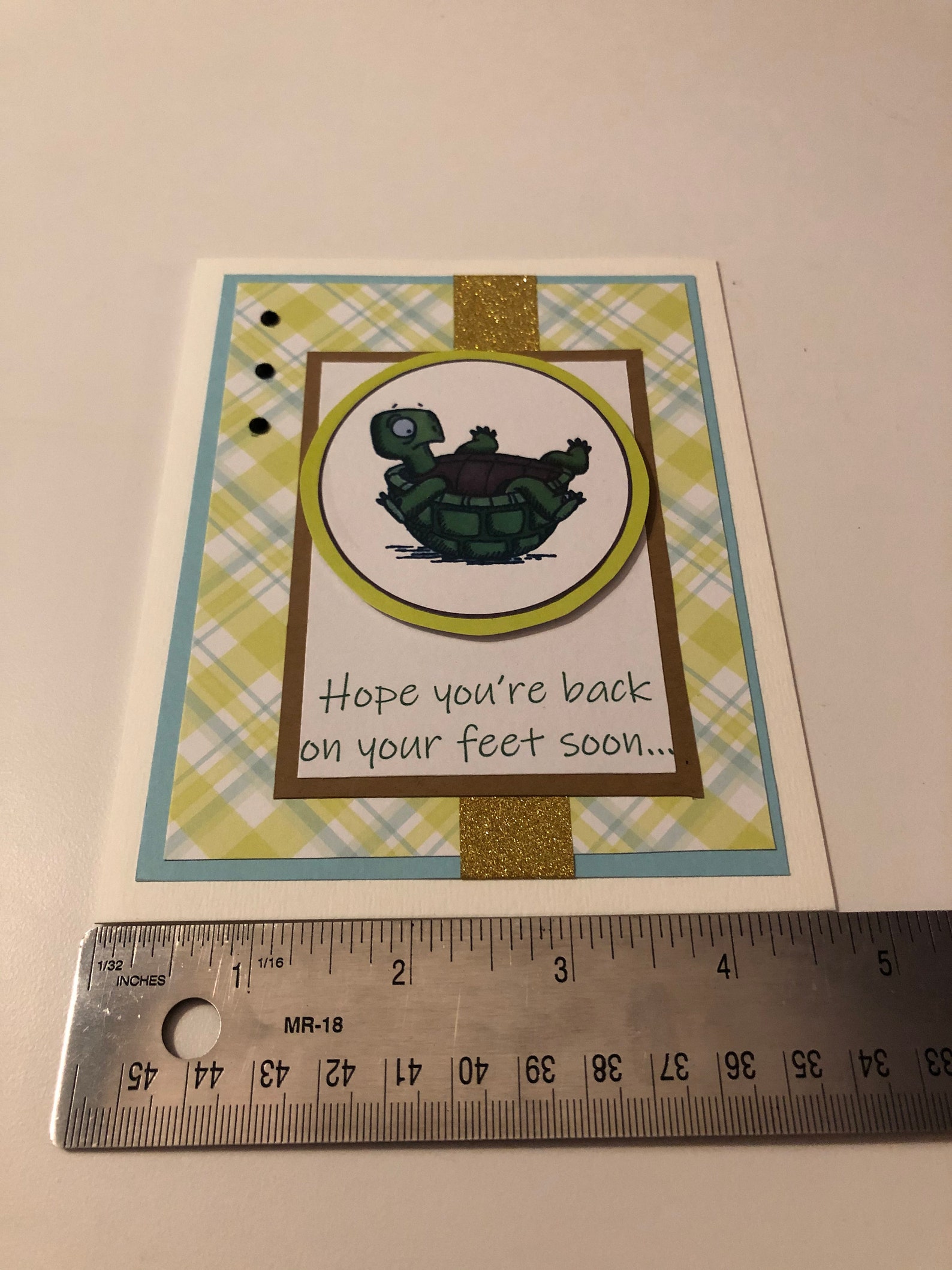 Get Well Soon Card Turtle Handmade | Etsy