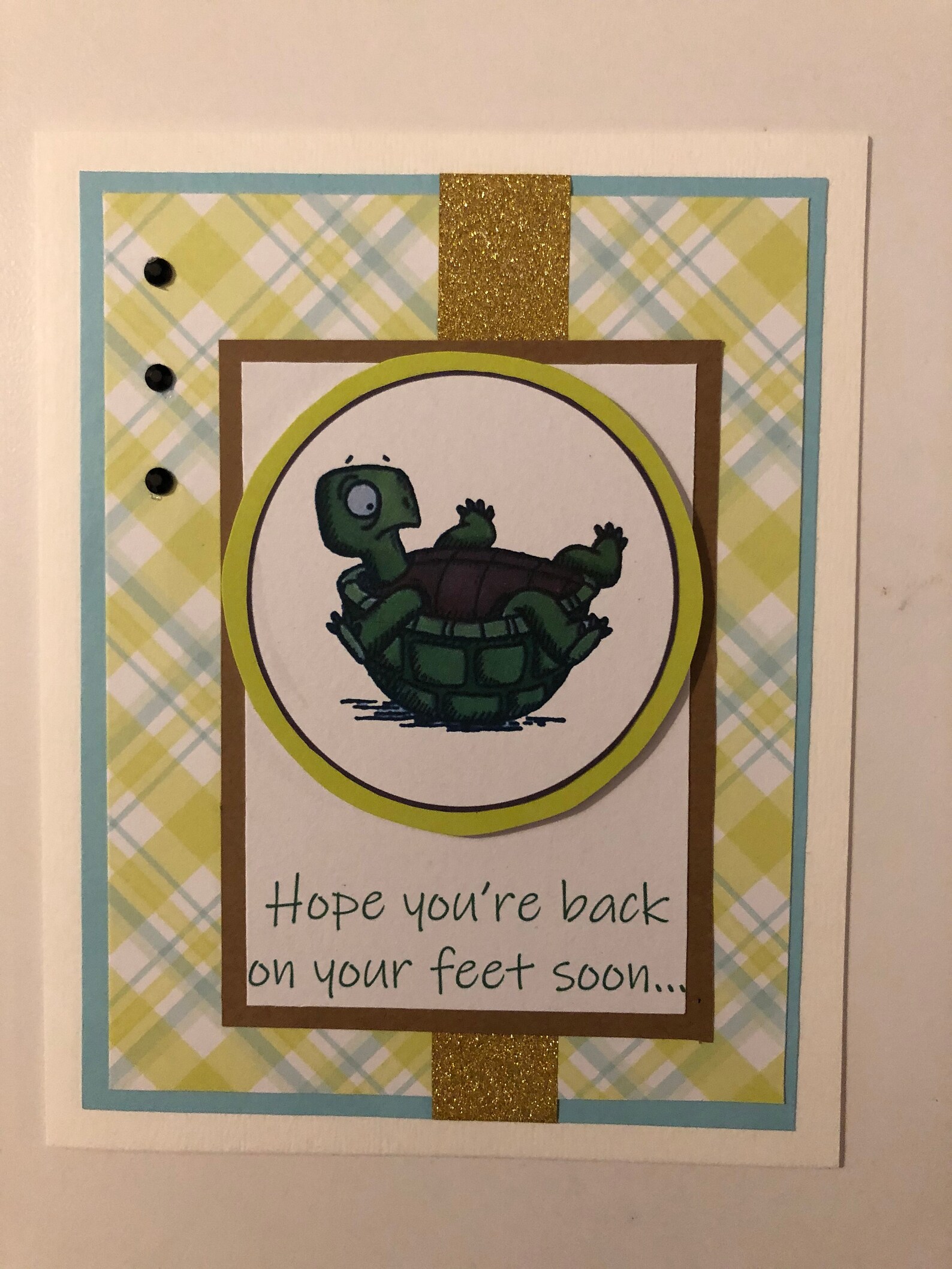 Get Well Soon Card Turtle Handmade | Etsy