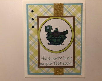 Turtle Get Well Card - Etsy