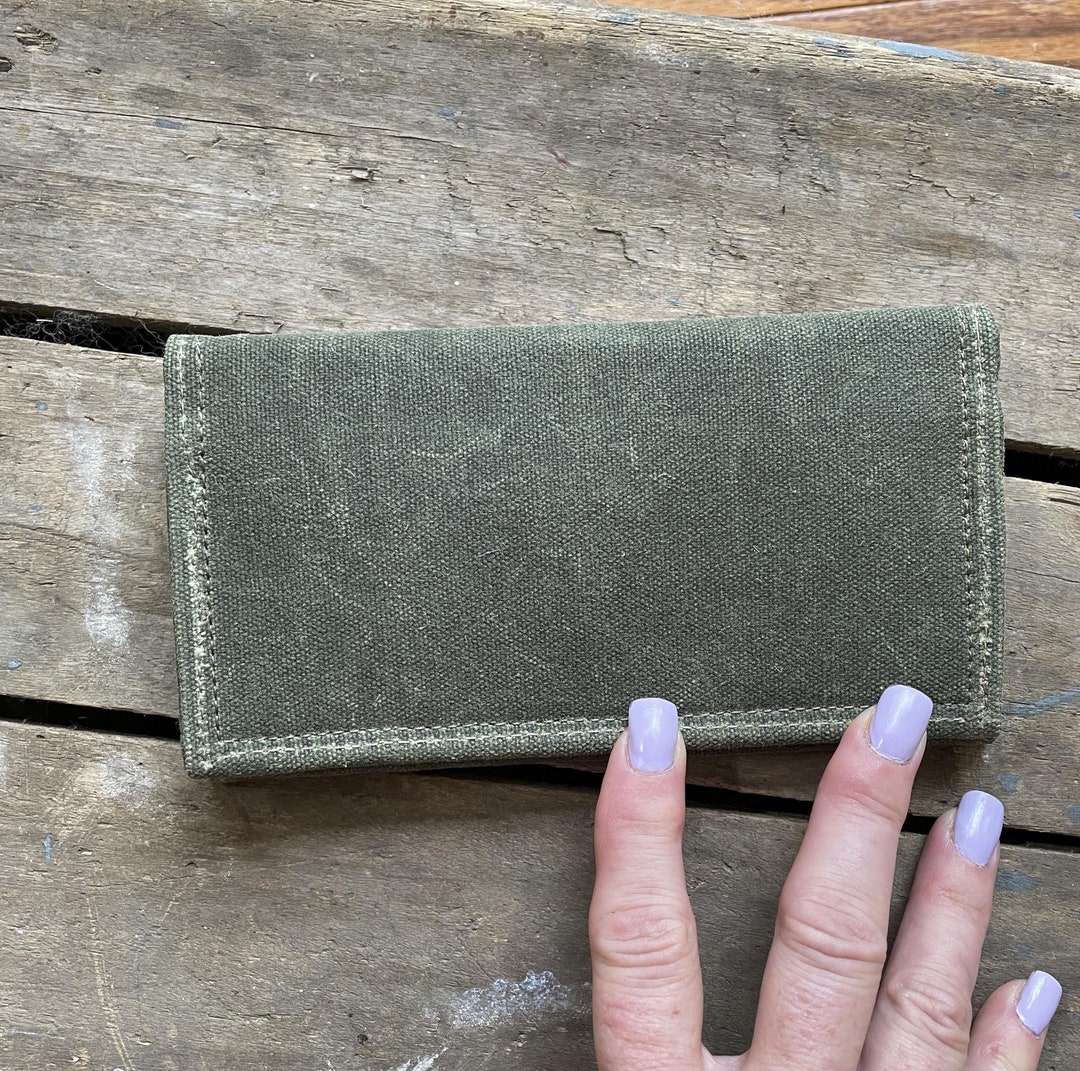 Handmade Waxed Canvas Checkbook Cover: Bifold Check Register Holder - Etsy