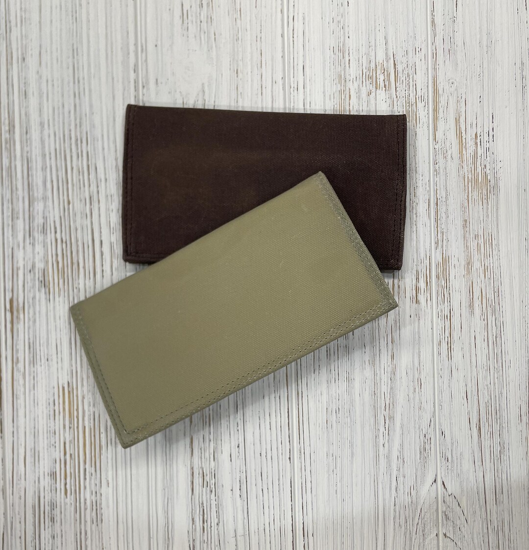 Waxed Canvas Checkbook Cover, Checkbook Register Holder, Bifold ...