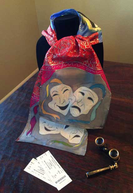 Theater Buff Scarf, Broadway Lover Silk Scarf, Theater Lover Masks ...
