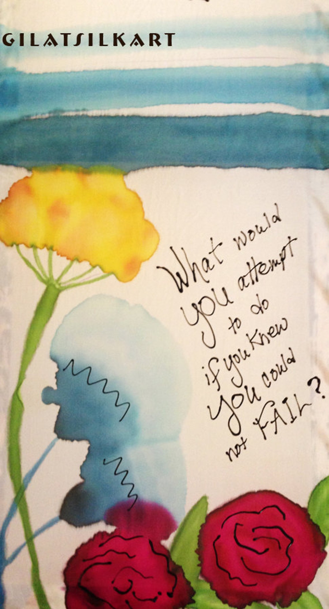 Inspirational Quotes Hand-painted Silk Scarf: "anything is Possible ...