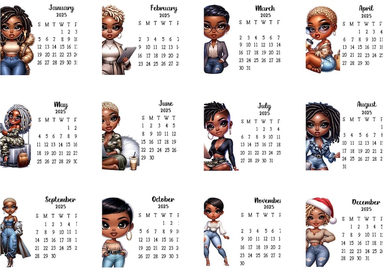 2025 Divas Desk Calendar, Dated Monthly Calendar, Women of Color ...