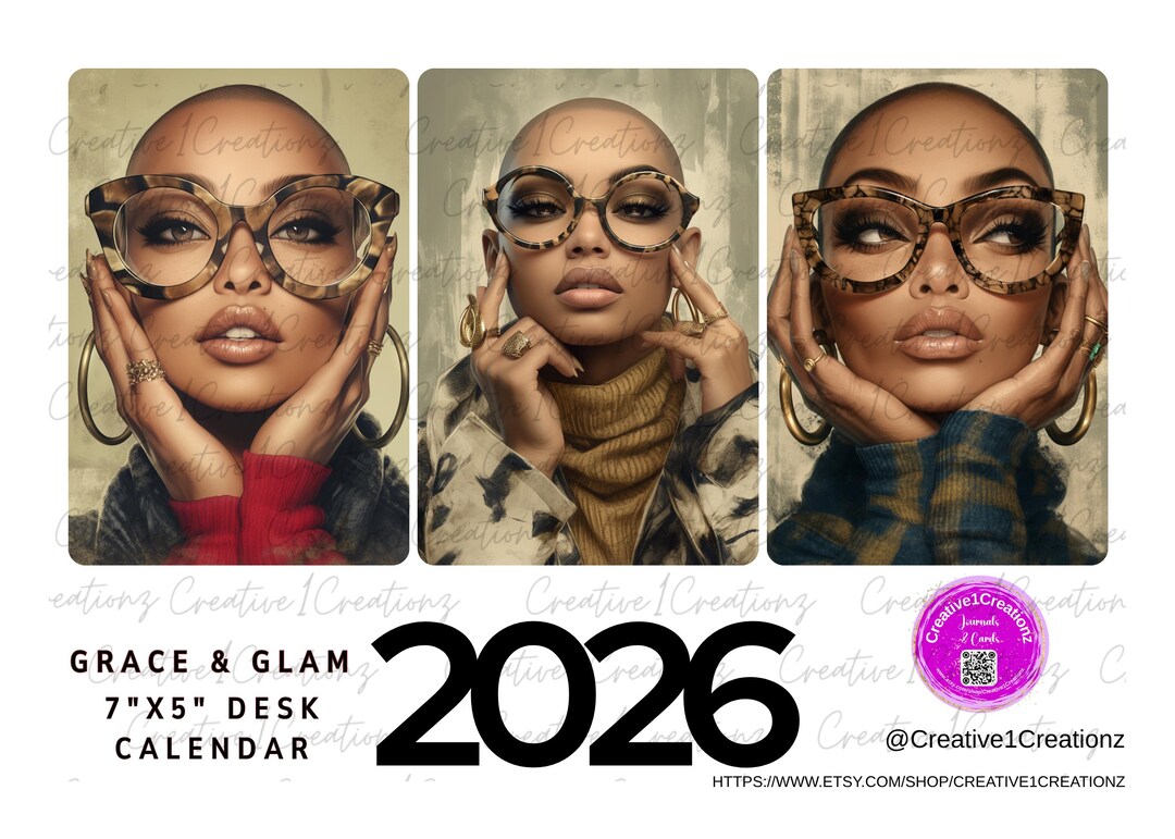 2026 Styled in Grace 7"x5" Desk Calendar: Women of Color Stationery - Etsy