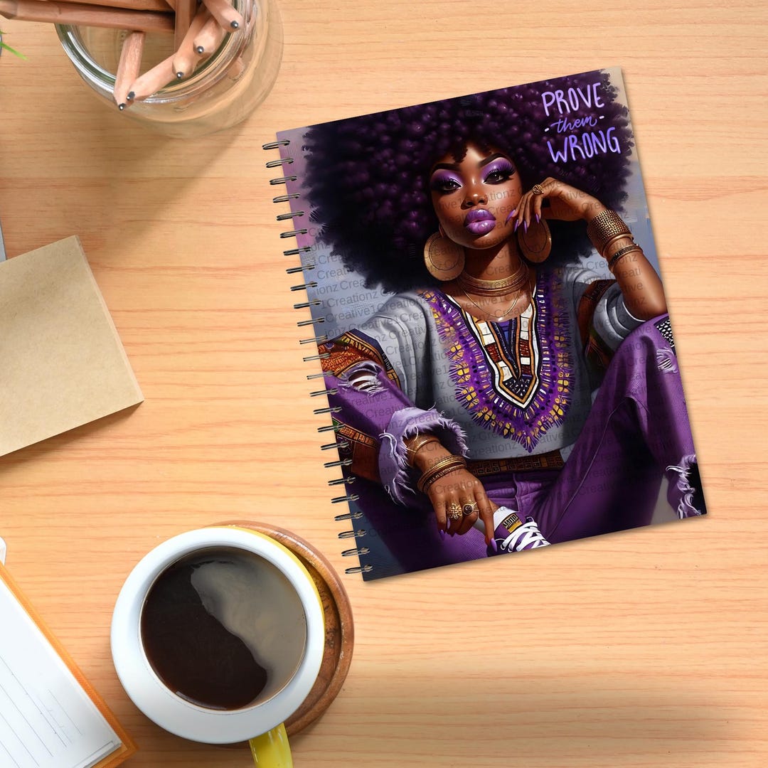Melanin Woman Journal: 'prove Them Wrong' - Handmade Spiral Notebook - Etsy
