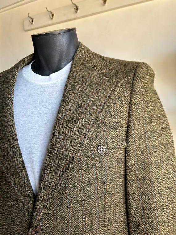 1960s/70s Fieldshire Patterned Wool Blazer Sport Coat… - Gem