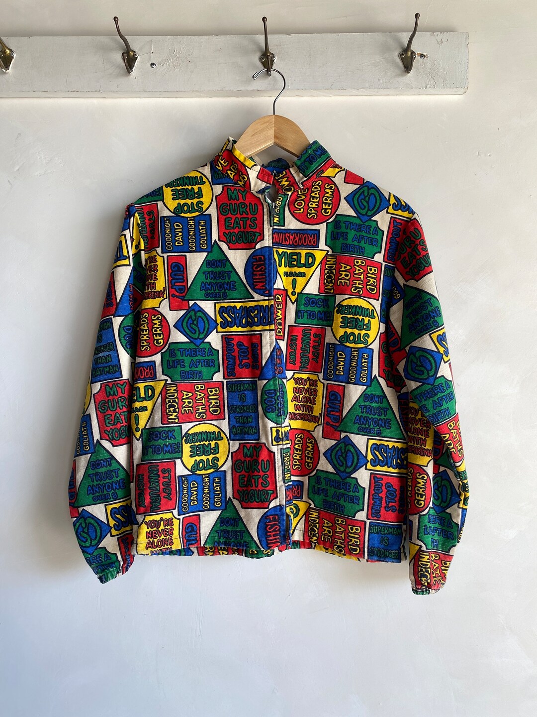 Rare 1960s Pop Art Hippie Love Spreads Germs Colorful Word Art Canvas ...