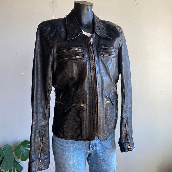 1970s Leather Jacket - Etsy