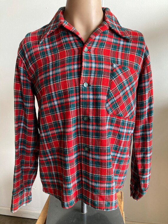 1950s Vintage Towncraft Deluxe Wool Plaid Flannel But… - Gem