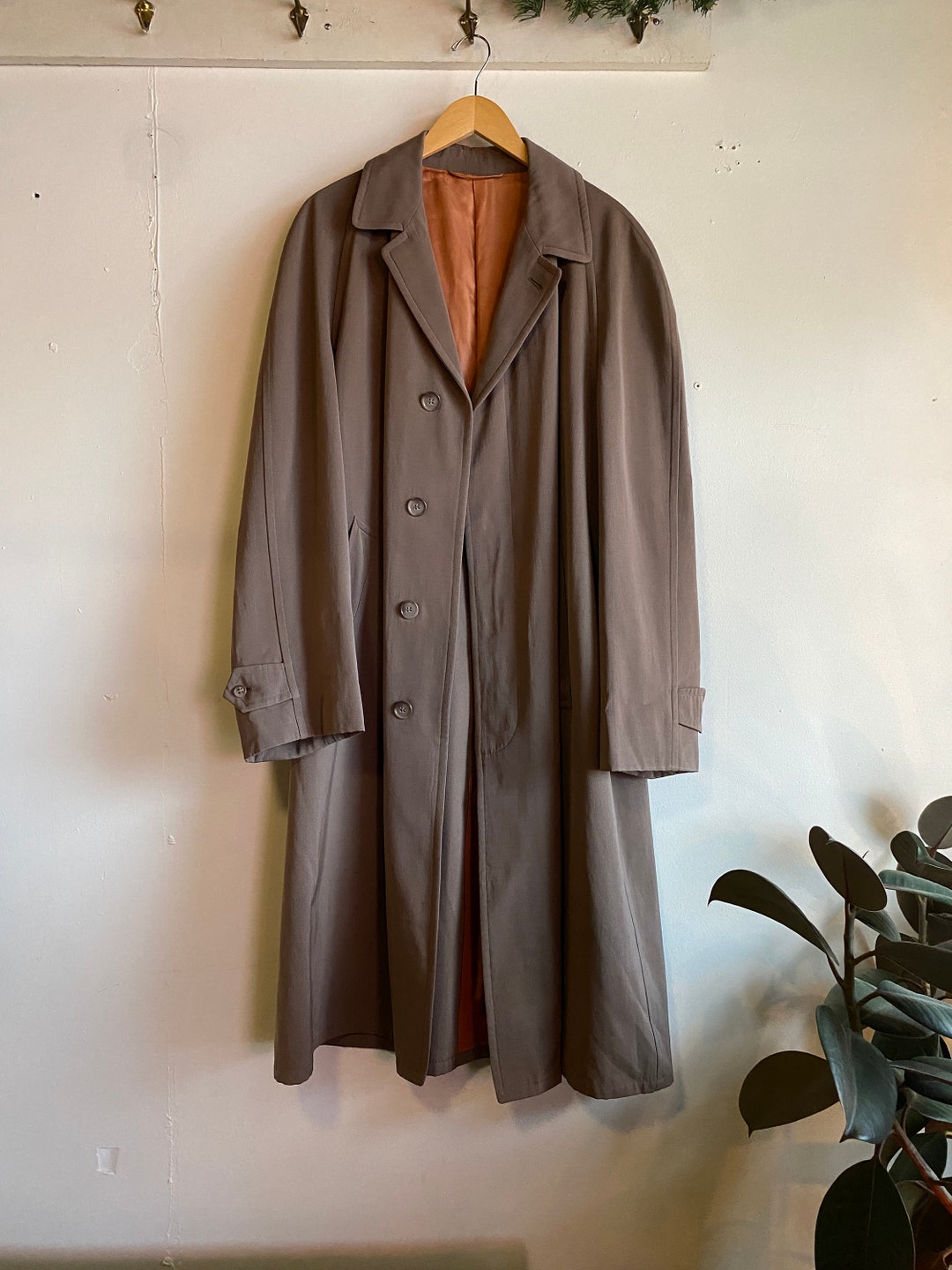 1960s Alligator Gabardine Taupe Overcoat L-XL - Etsy