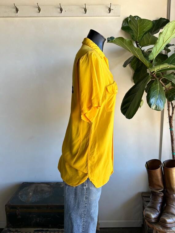 1950s/60s Yellow Allison Rayon Loop Collar Chainstitc… - Gem