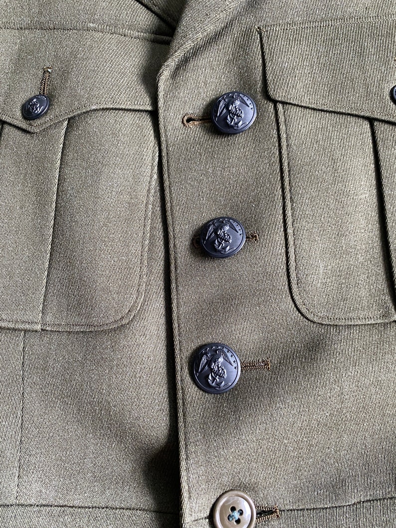 1960s Marine Corp Official Uniform Exchange Uniform Shop Wool OD Jacket ...
