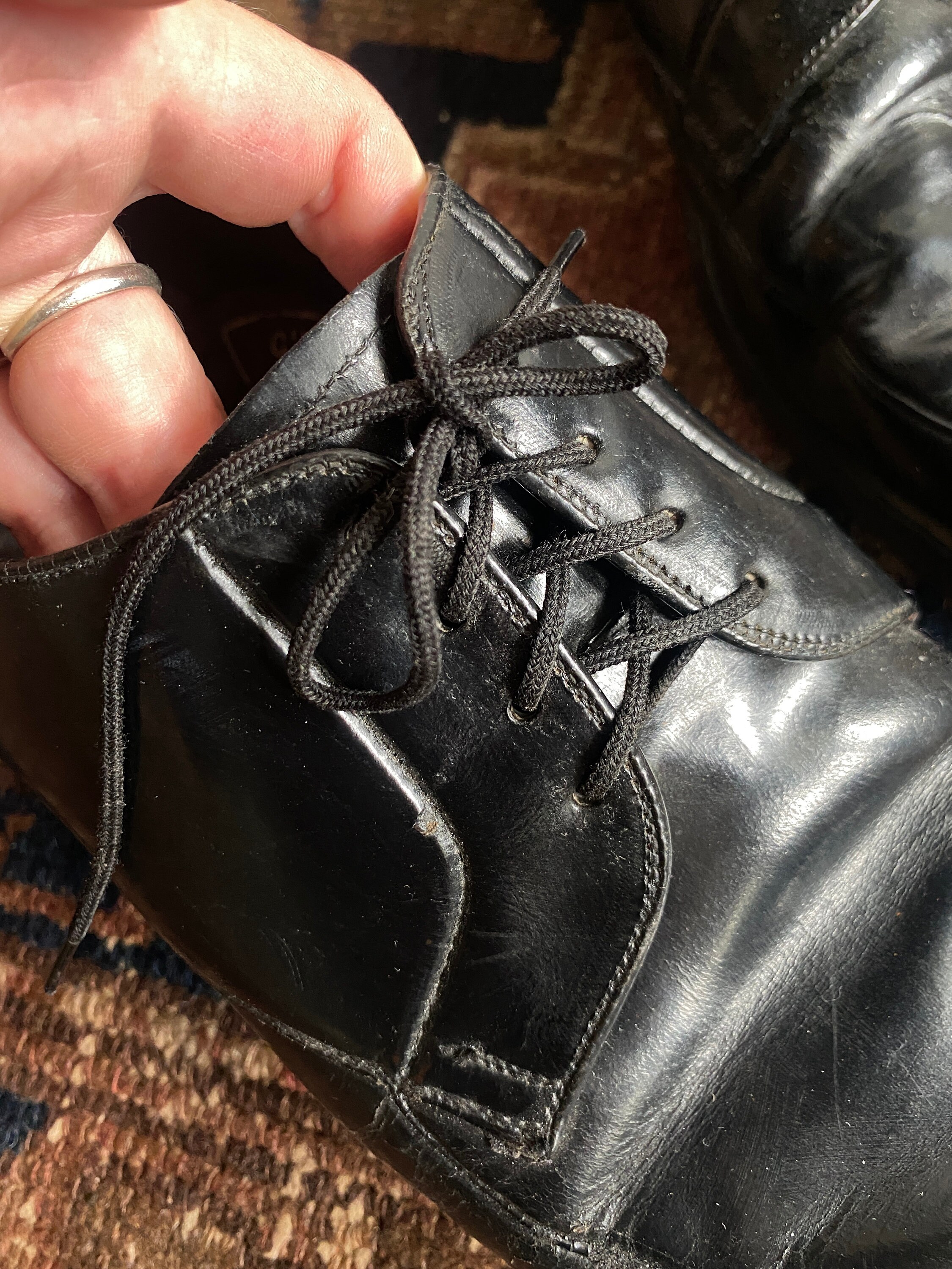 Imperial Men’s Split Toe Black Leather Lace up Formal Dress Shoes 12D ...