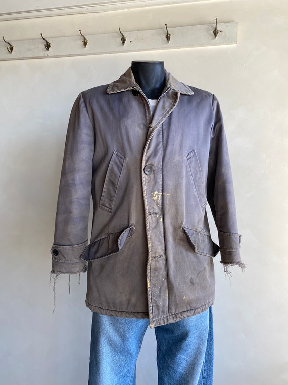1950s Hercules Thrashed Sun Faded Gray Quilted Lining… - Gem