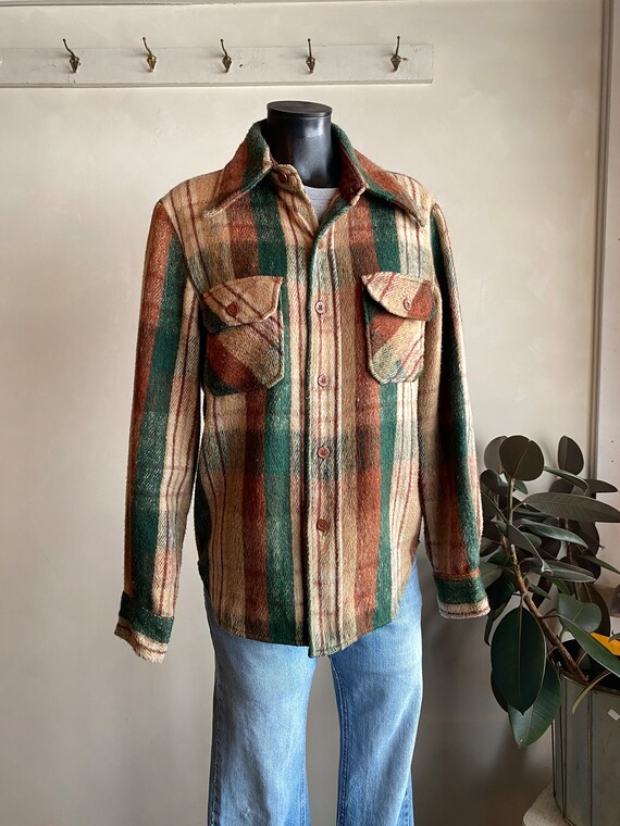 1970s Montgomery Ward CPO Earthtone Brown Green Wool … - Gem