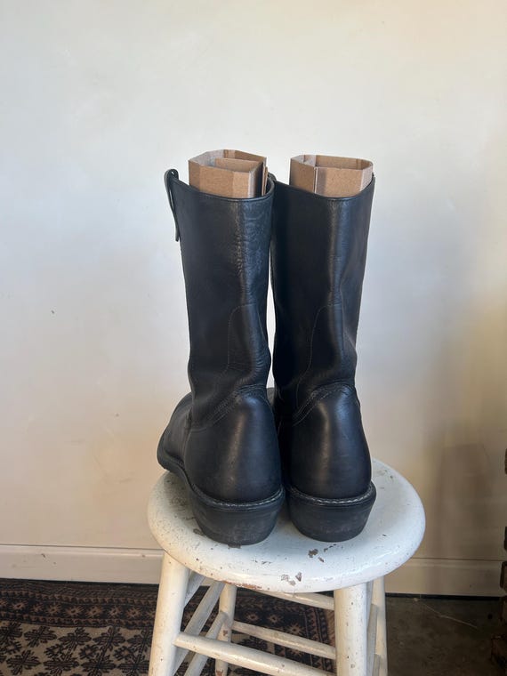 1990s Mason Western Black Cowboy Trucker Roper Boots … - Gem