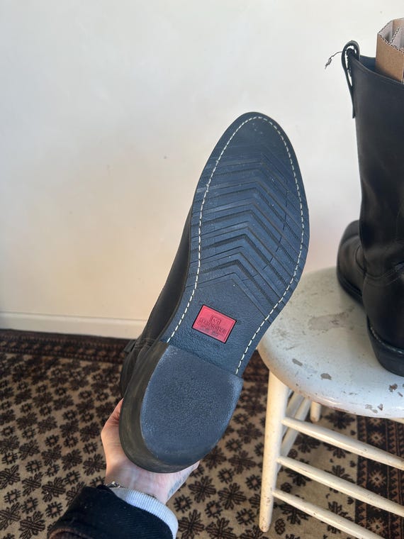 1990s Mason Western Black Cowboy Trucker Roper Boots … - Gem