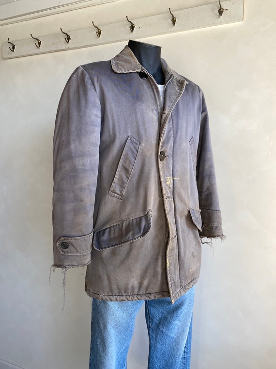 1950s Hercules Thrashed Sun Faded Gray Quilted Lining… - Gem