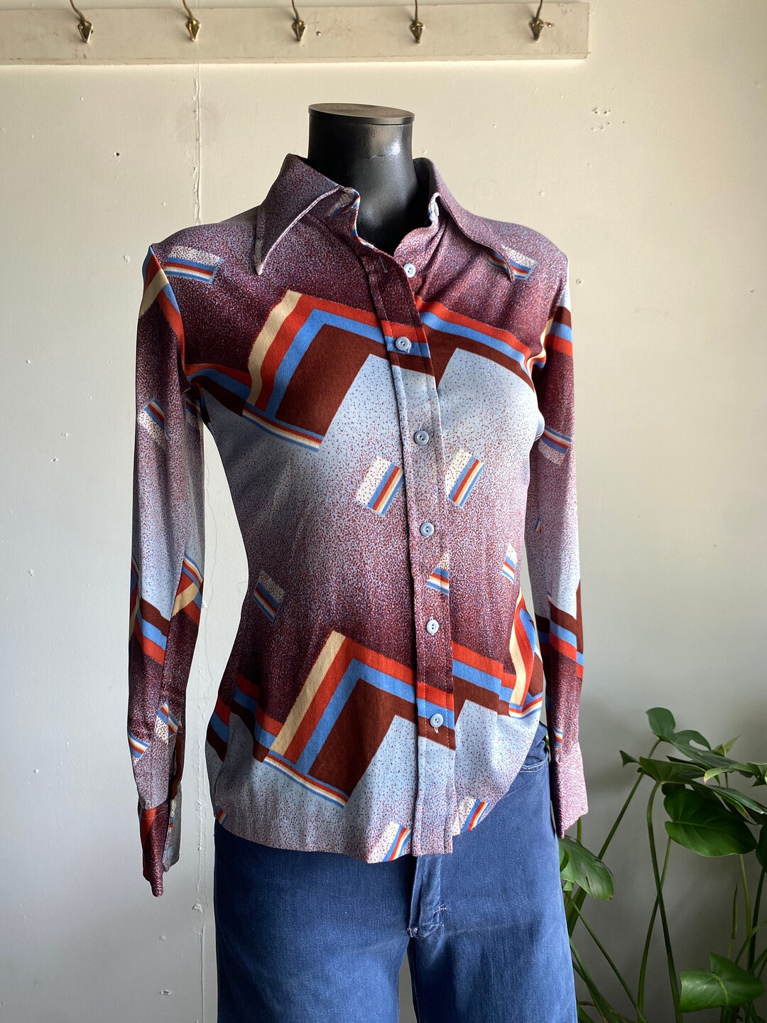 1970s NWOT Hukapoo Funky Nylon Patterned Womens Blouse Size S - Etsy
