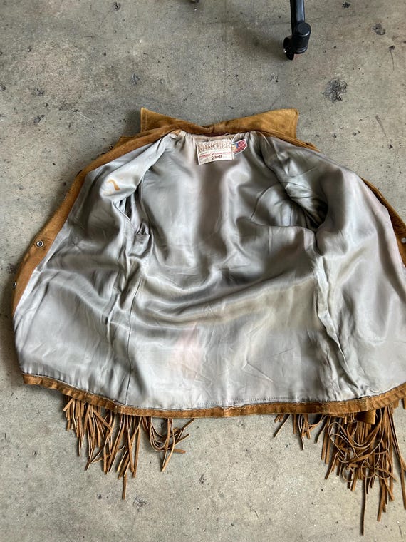 1970s Schott Rancher Long Fringe Brown Suede Jacket H… - Gem