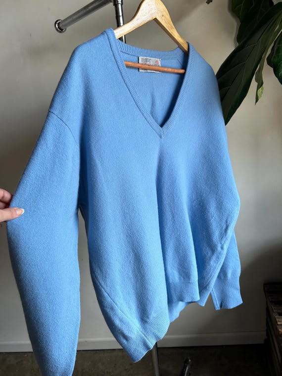 1960s/70s Peter Scott Scotland Lambs Wool V Neck Baby… - Gem