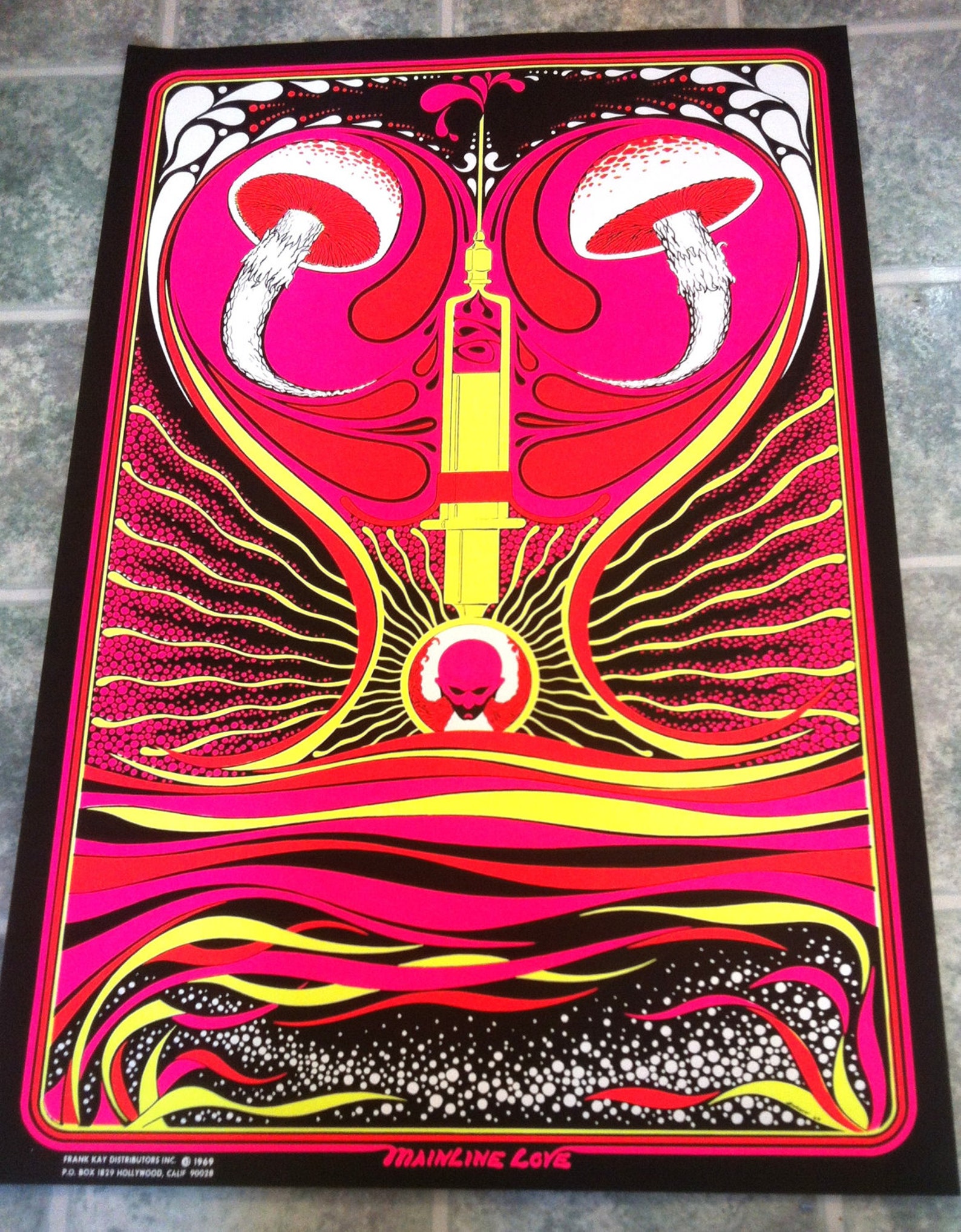 Vintage Psychedelic Fluorescent 1969 Poster Mainline Love Hallucinating ...