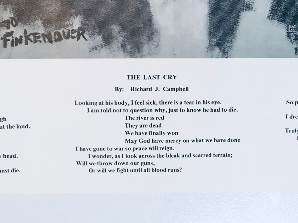 Sad War Poem Vintage 1970 poster THE LAST CRY Anti-War | Etsy