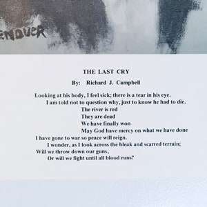 Sad War Poem Vintage 1970 poster THE LAST CRY Anti-War | Etsy