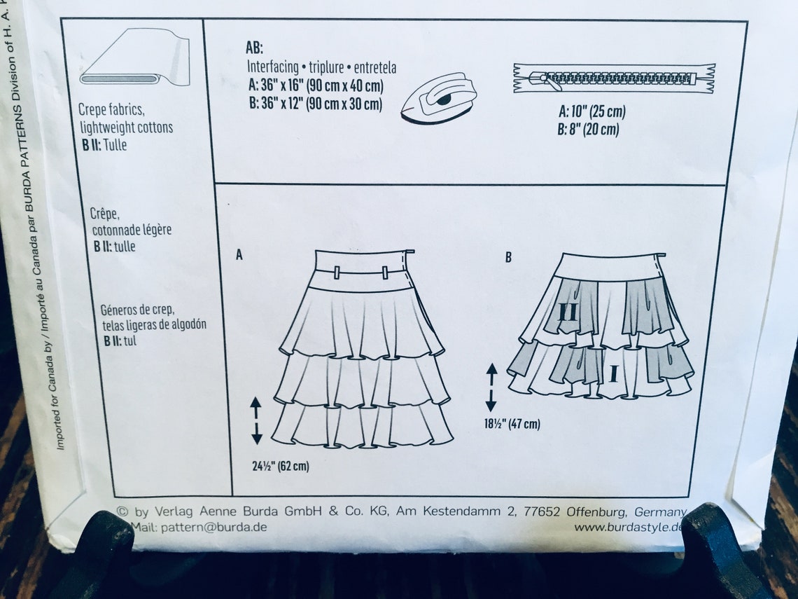 Burda Tiered Layered Skirt Pattern No 7370 Size US 6 to 16 - Etsy