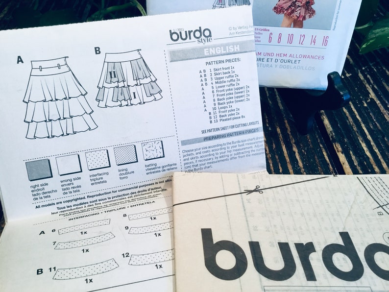 Burda Tiered Layered Skirt Pattern No 7370 Size US 6 to 16 - Etsy