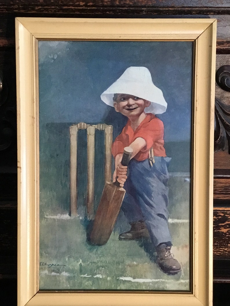 Vntg E.p.kinsella Framed Print the Hope of His Side Playing - Etsy