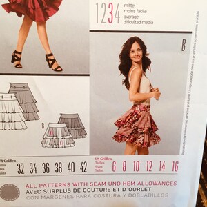 Burda Tiered Layered Skirt Pattern No 7370 Size US 6 to 16 - Etsy
