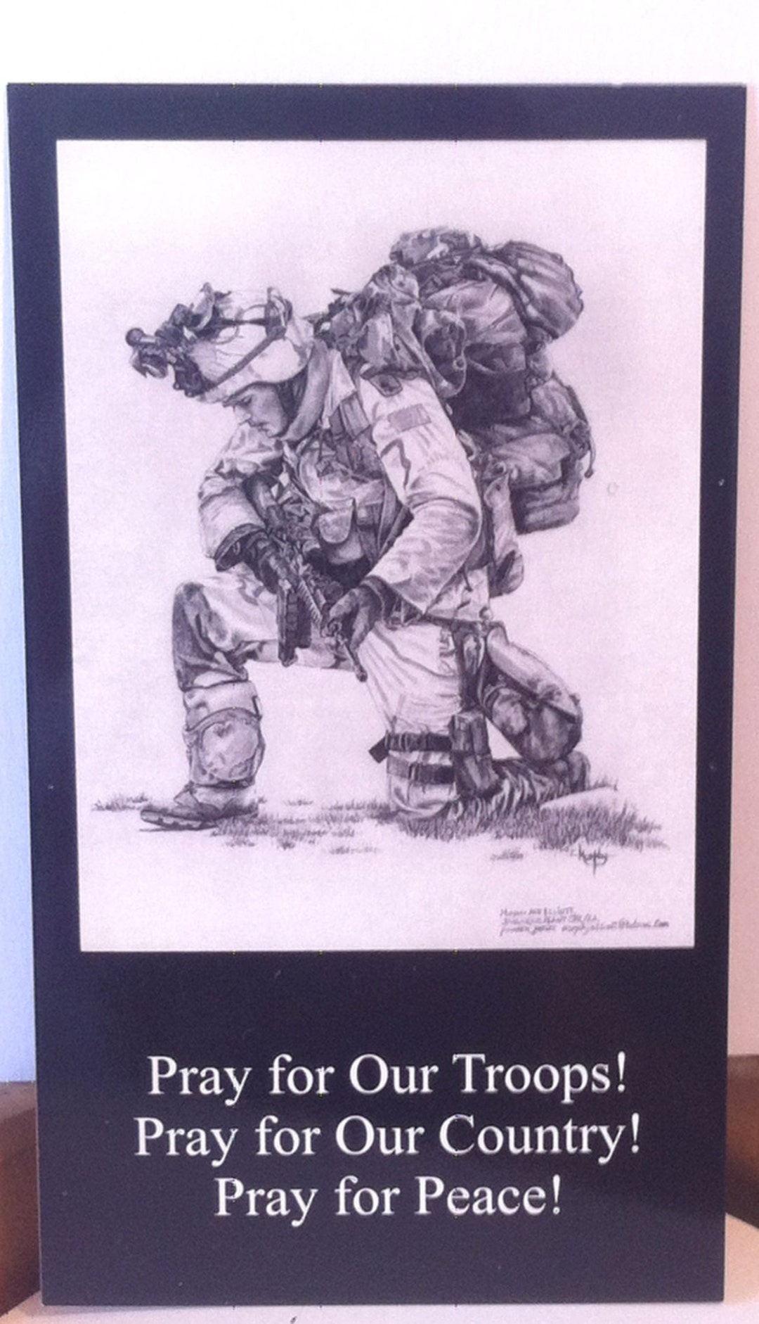 Prayer Card Pray for Our Troops! Pray for Our Country! Pray for Peace ...