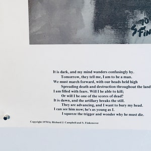 Sad War Poem Vintage 1970 Poster THE LAST CRY Anti-war - Etsy