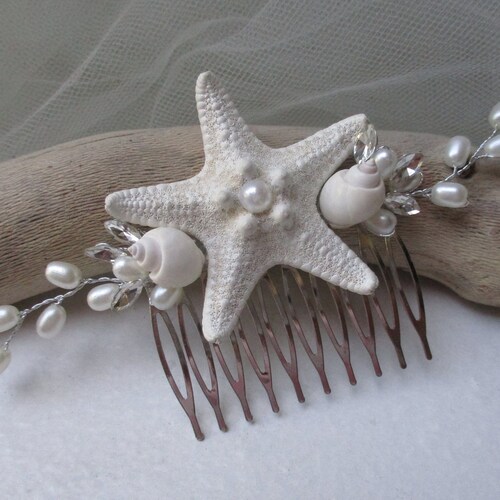 Rose Gold Starfish Comb Beach Wedding Bridal Hair Comb - Etsy