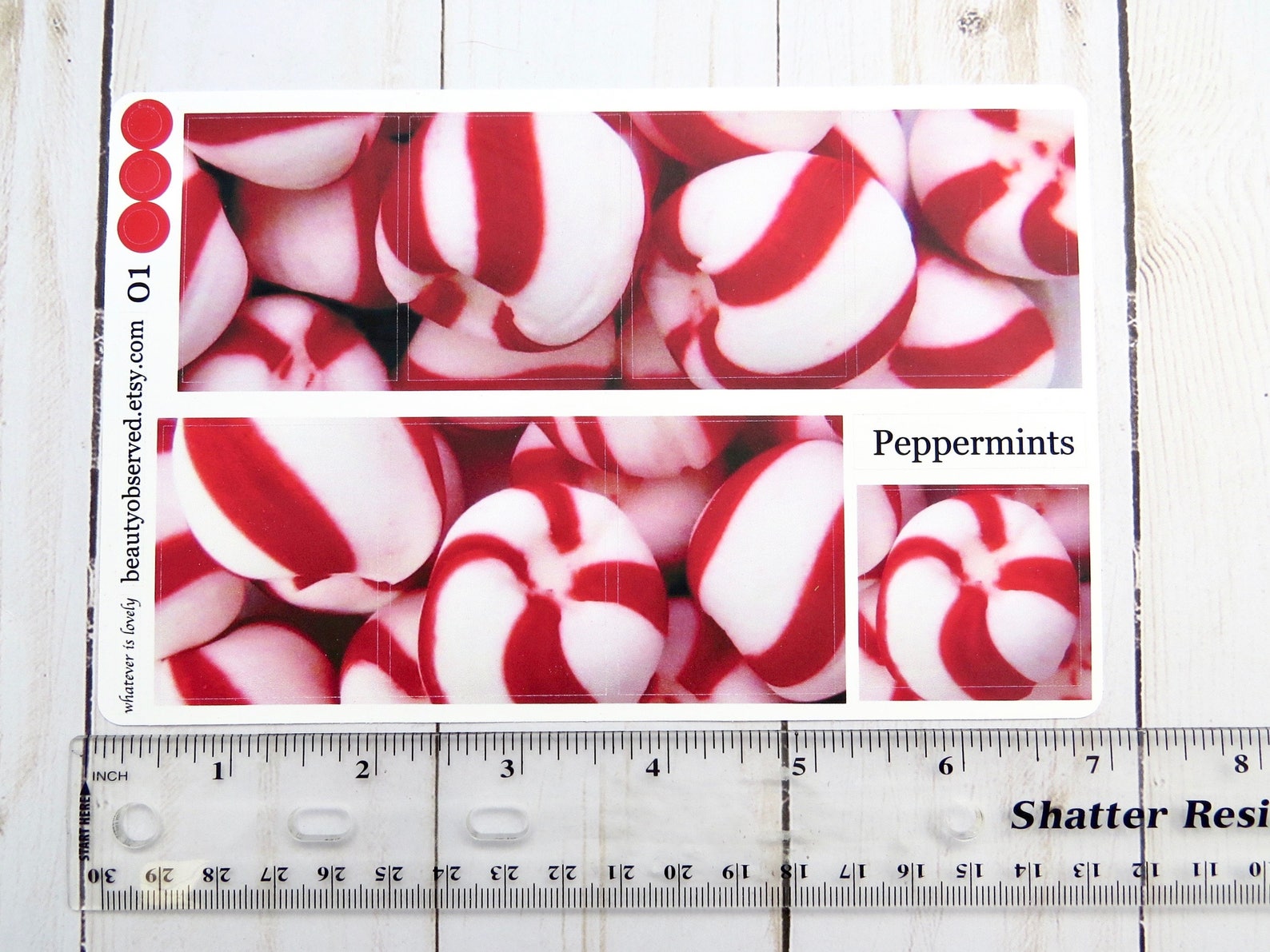 Peppermint Planner Stickers | Peppermint Photo Stickers | Christmas ...