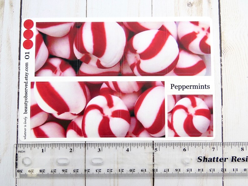 Peppermint Planner Stickers | Peppermint Photo Stickers | Christmas ...