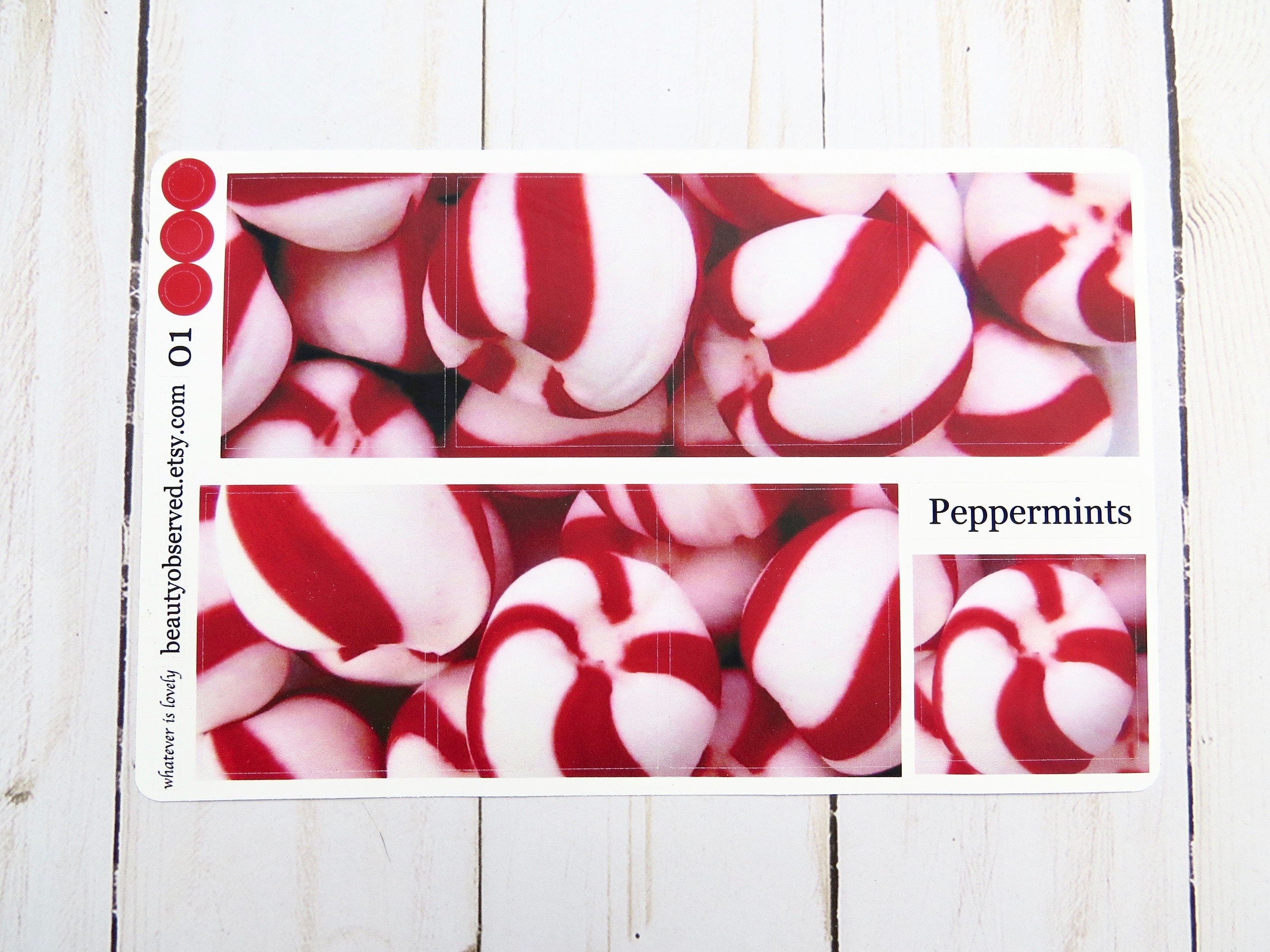 Peppermint Planner Stickers | Peppermint Photo Stickers | Christmas ...