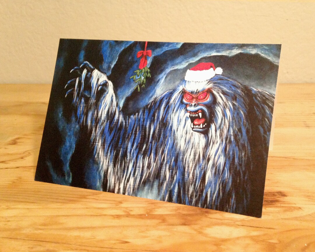 Yuletide Yeti Blank Christmas Greeting Card - Etsy