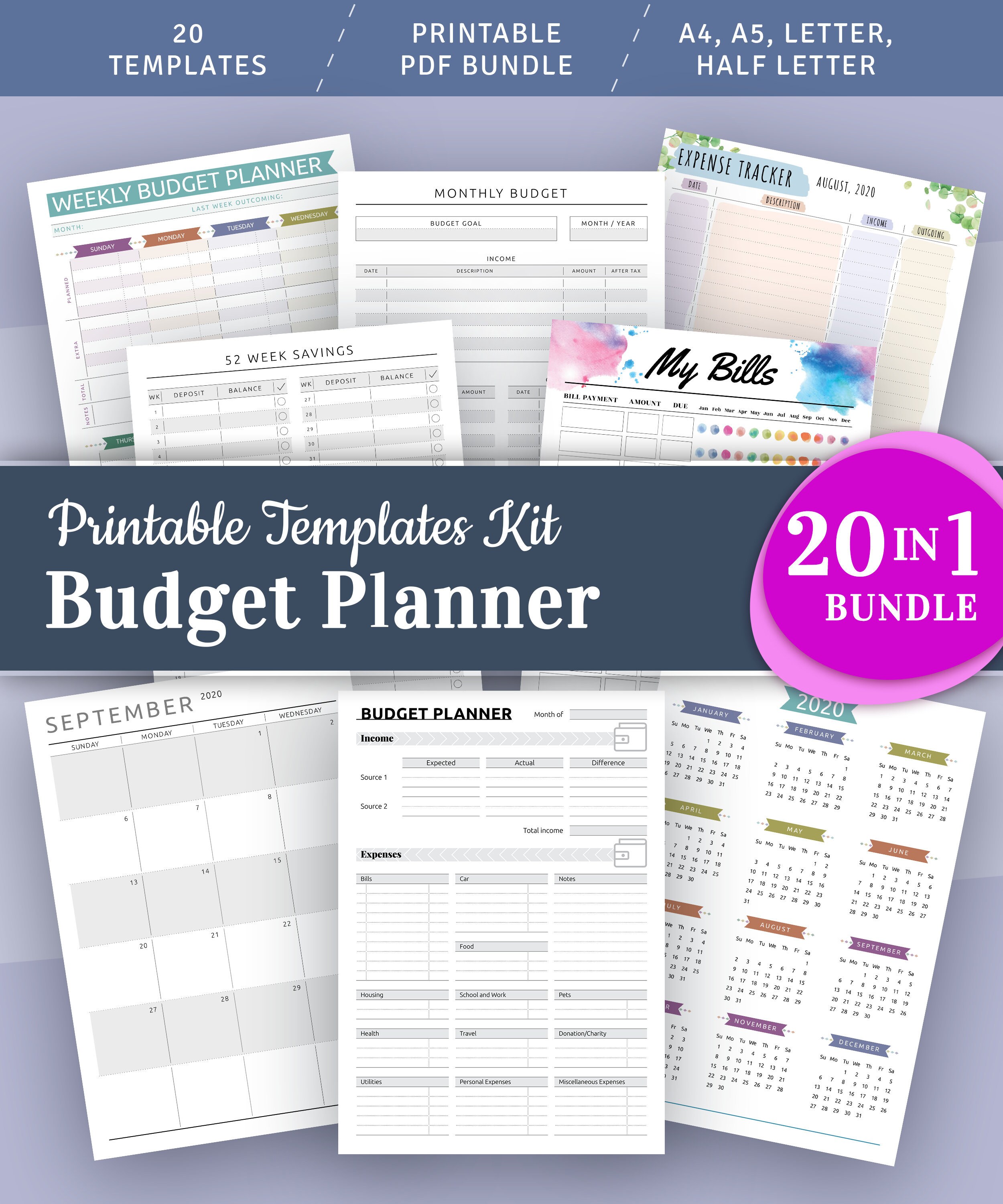 Calendars & Planners Paper Budget Planner Printable Kit etna.com.pe