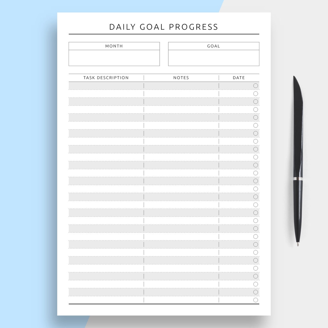 Daily Goal Progress Tracker Personal Goal Setting Template | Etsy
