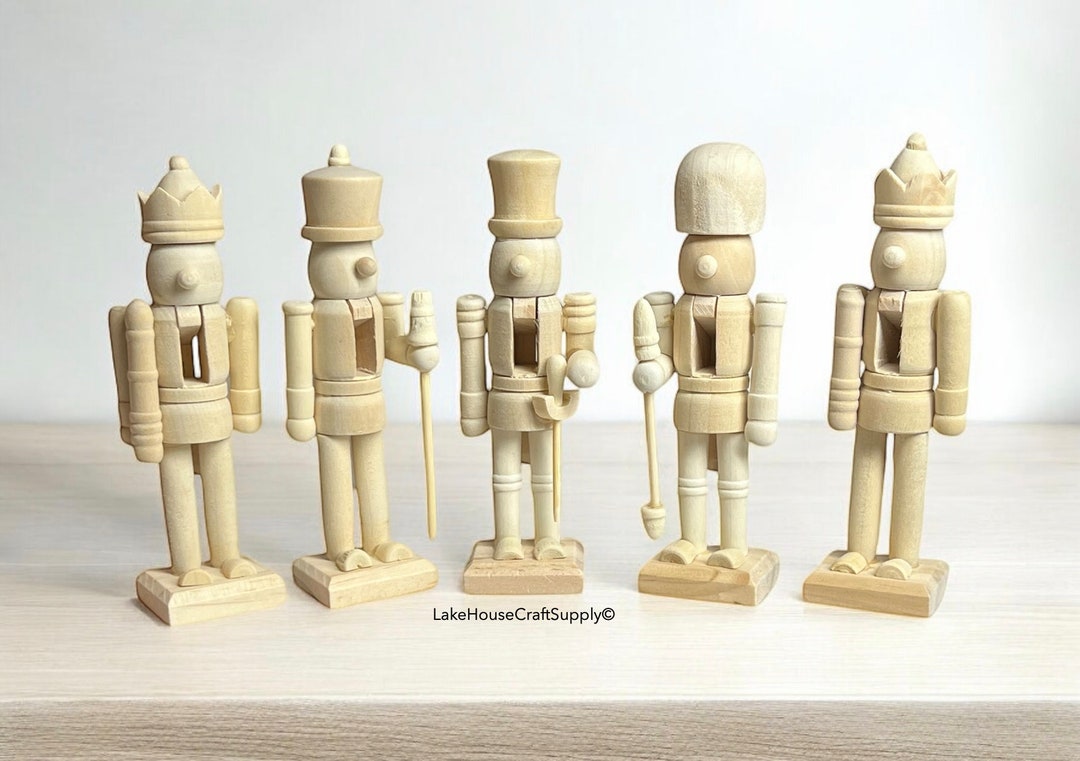Plain Wood Nutcracker DIY Set, Paintable Toy Soldiers (5" Tall) - Etsy ...