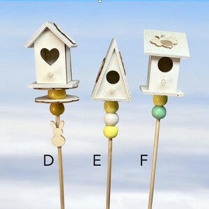 Floral Picks. VARIETY Plain Wood Picks DIY. Unfinished Birdhouse Picks ...