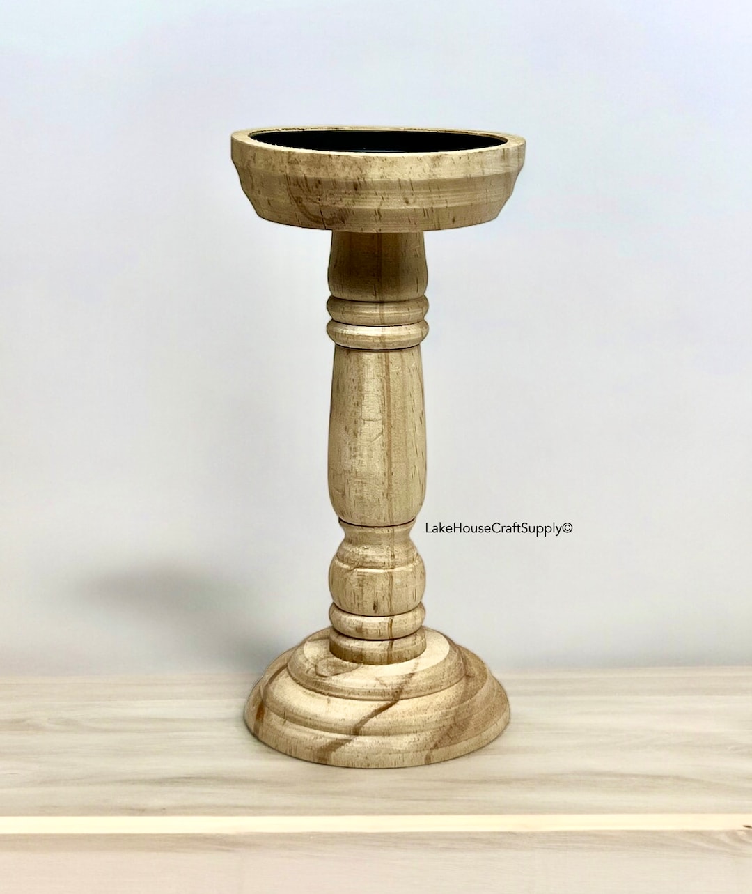 Tall Pillar Candle Holder Plain Wood. Unfinished Wood Pedestal for ...