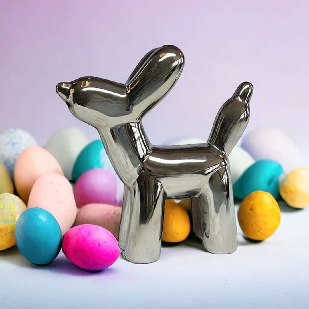 Rabbit Figurine. Balloon Rabbit. Chrome Balloon Bunny. - Etsy